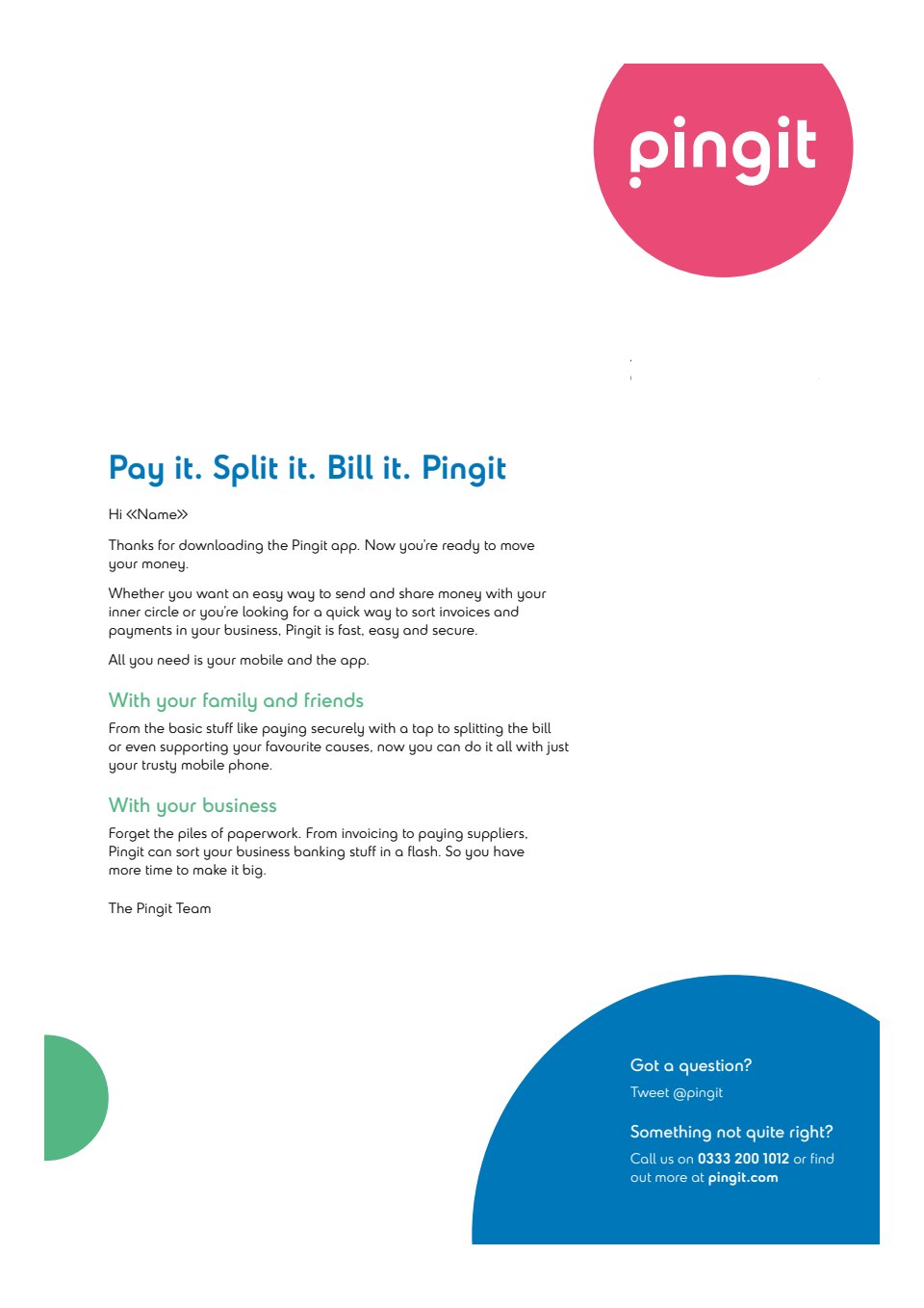 Pingit app - Steve Aston · Creative Copywriter