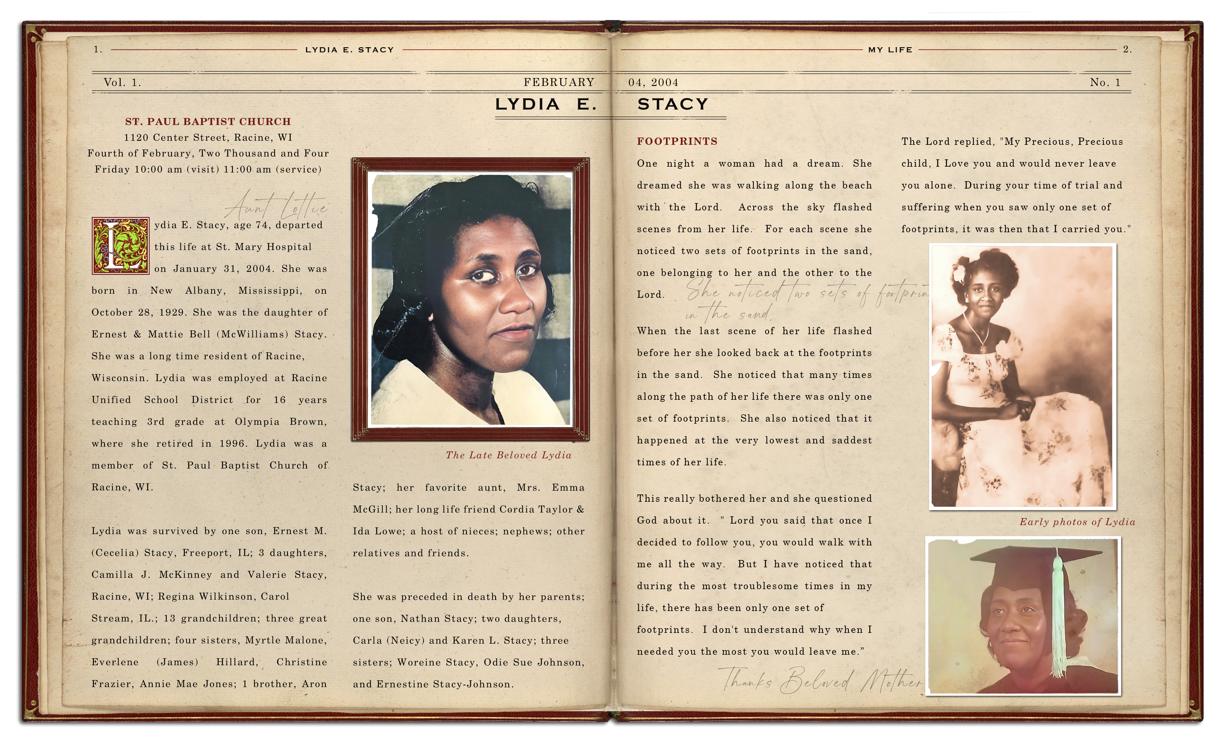 Rare Obituary Samples - Aponda Mimo. Graphic and creative obituary design.