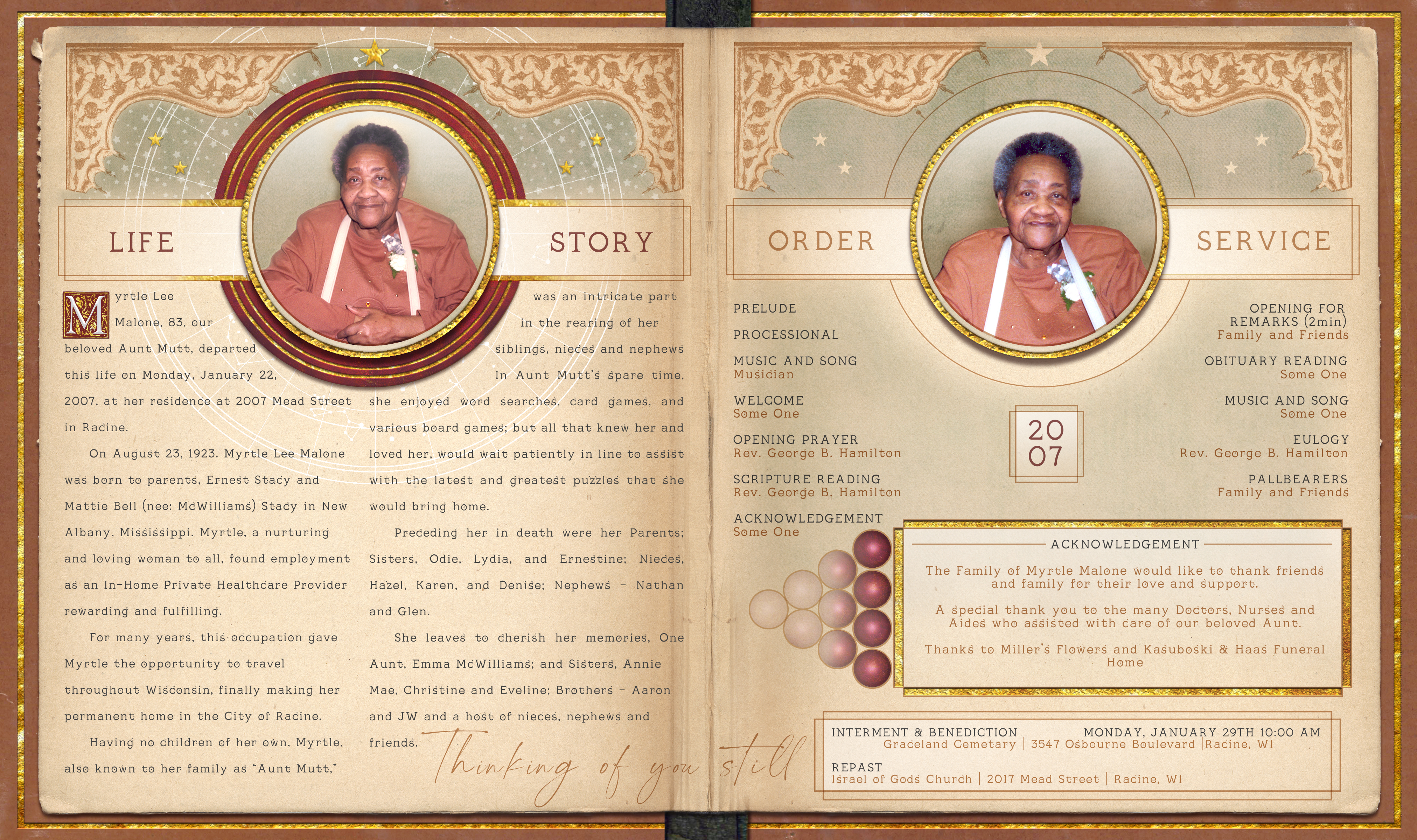 Ornate Obituary Samples - Aponda Mimo. Graphic and creative obituary ...