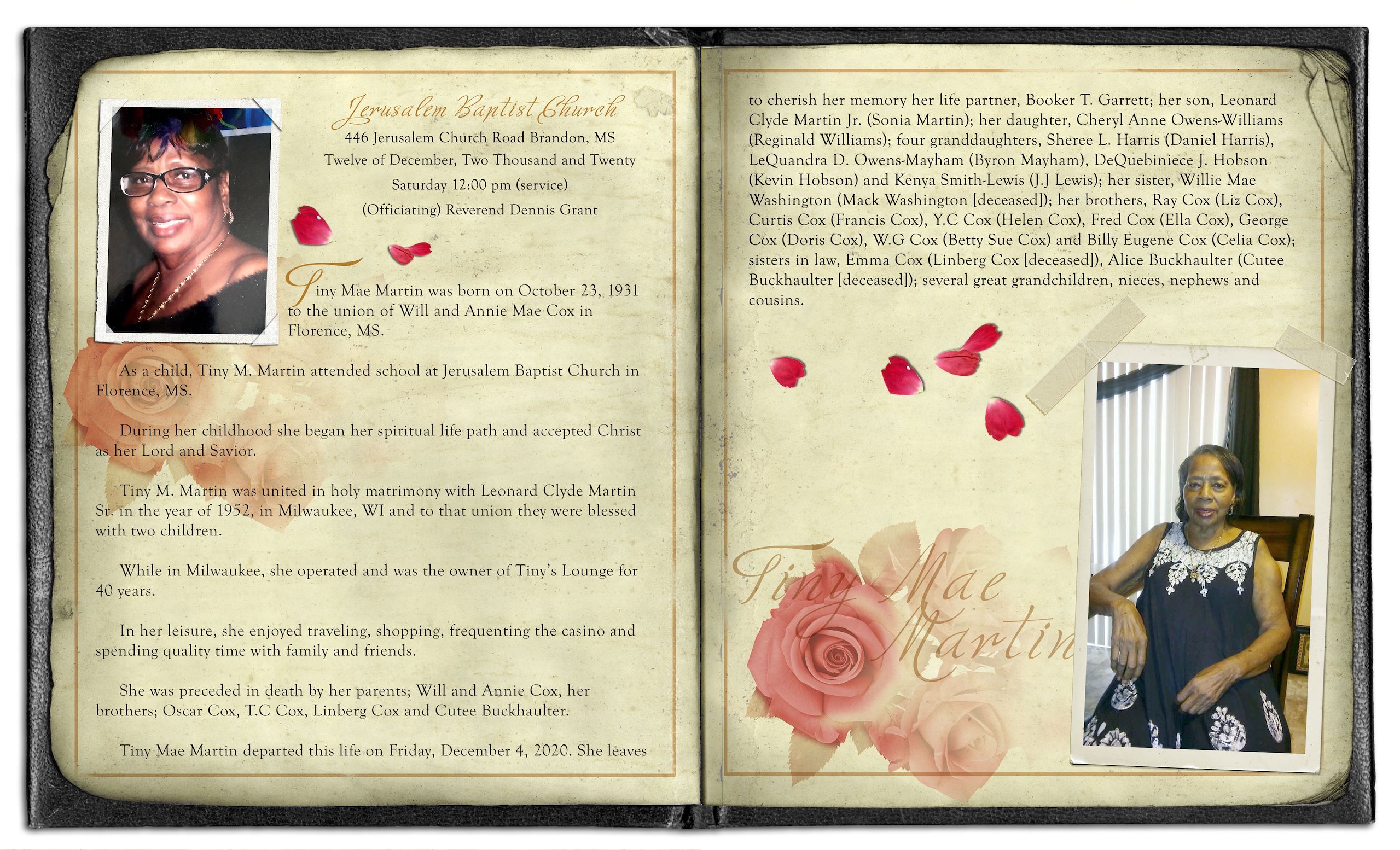 O Henry Obituary Samples - Aponda Mimo. Graphic and creative obituary design.