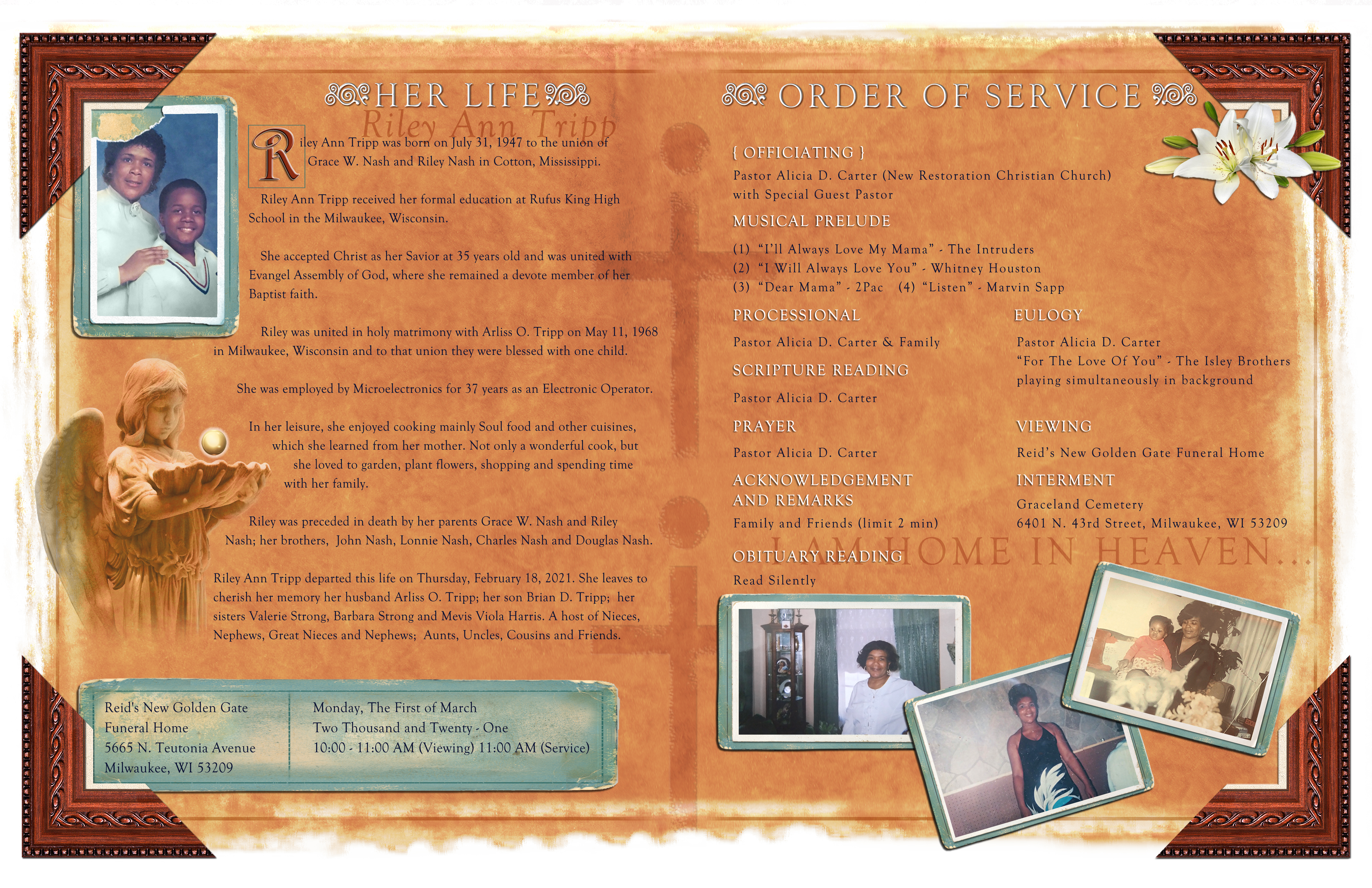 Masters Obituary Samples - Aponda Mimo. Graphic and creative obituary ...