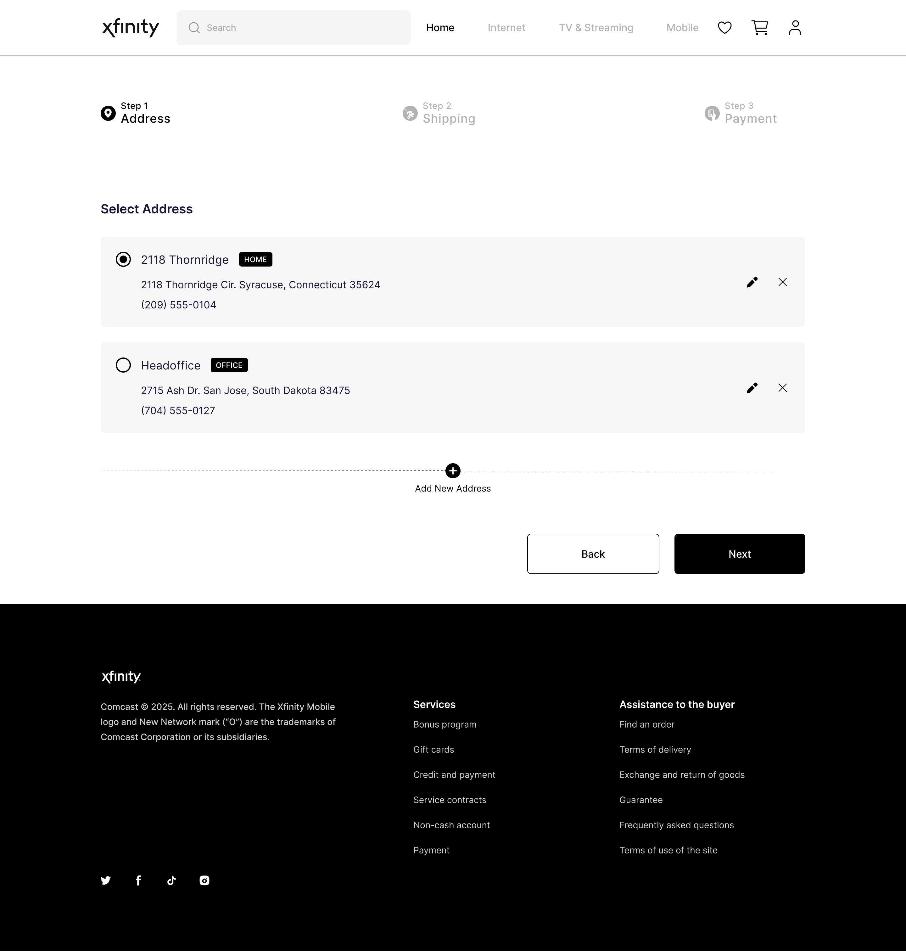 Xfinity Online Store - Kimberly Freesland | Product Designer
