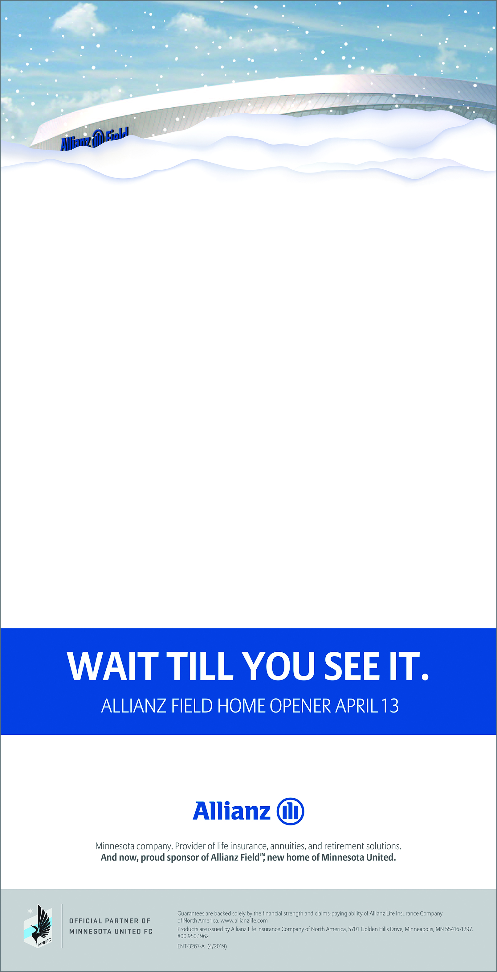 Allianz Field Teaser Newspaper Ad - Sally Manzano Designs