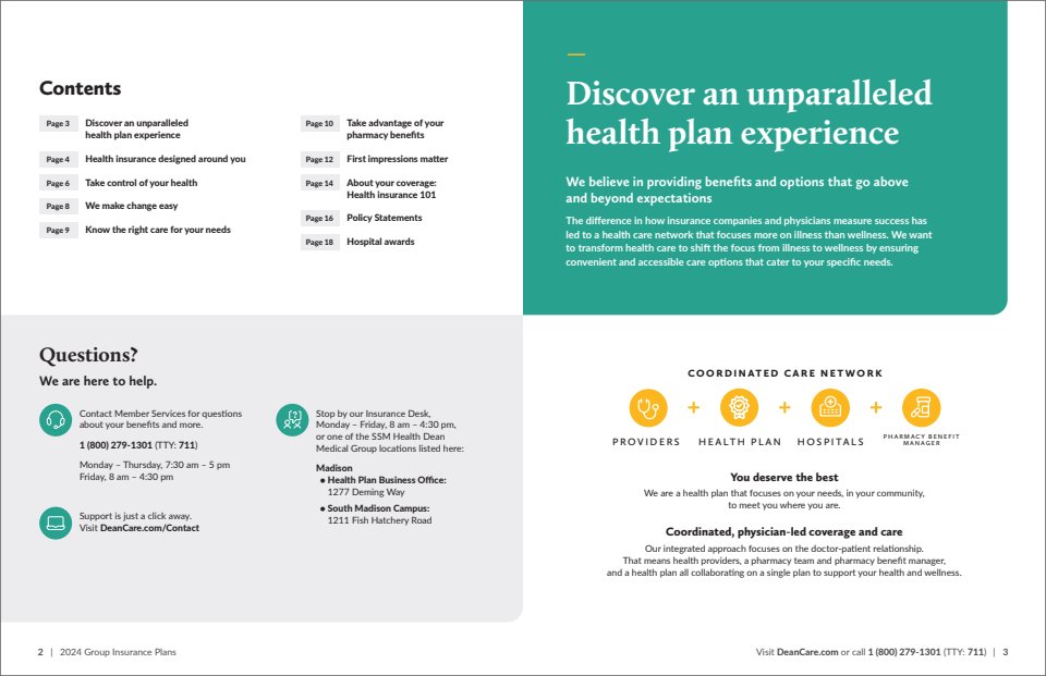 Dean Health Plan by Medica 2024 Plan Books - Sally Manzano Designs