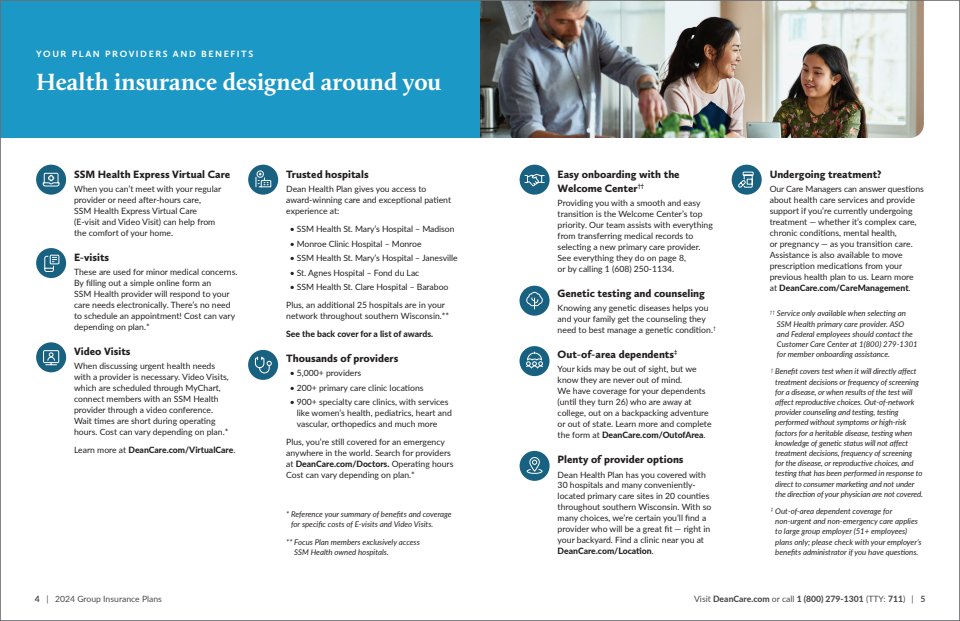 Dean Health Plan by Medica 2024 Plan Books - Sally Manzano Designs