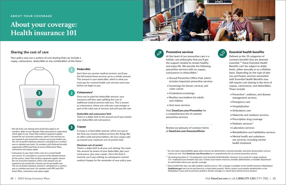 Dean Health Plan by Medica 2024 Plan Books - Sally Manzano Designs