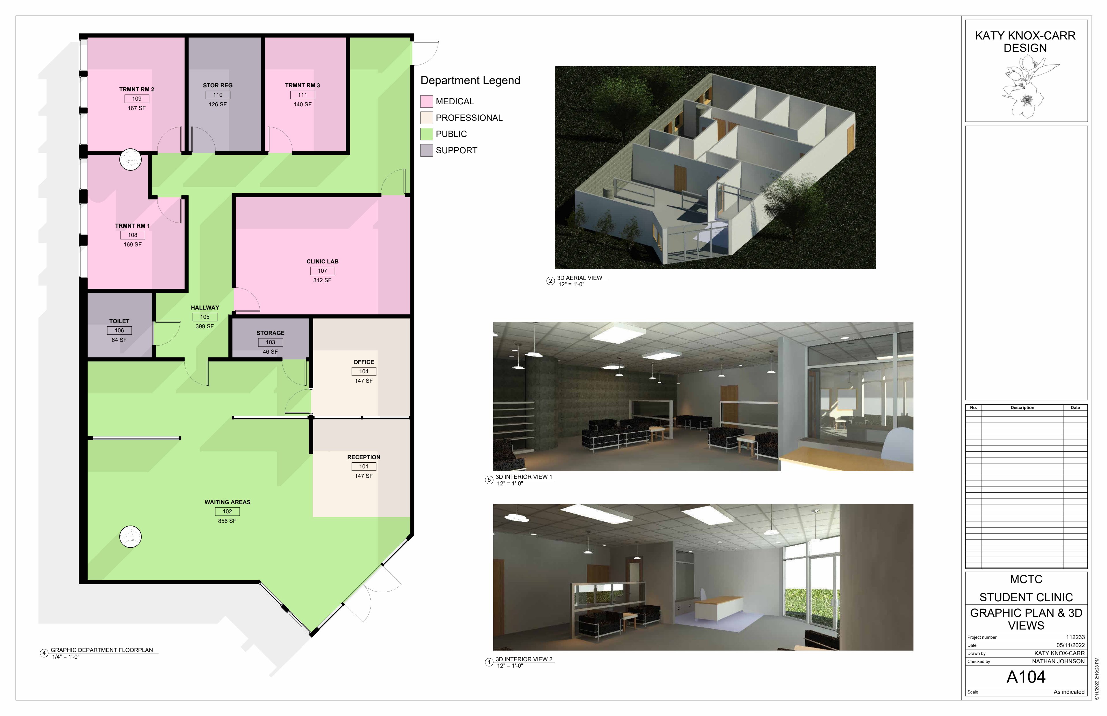 Student Clinic made with Revit & AutoCAD - Katy Knox-Carr Design