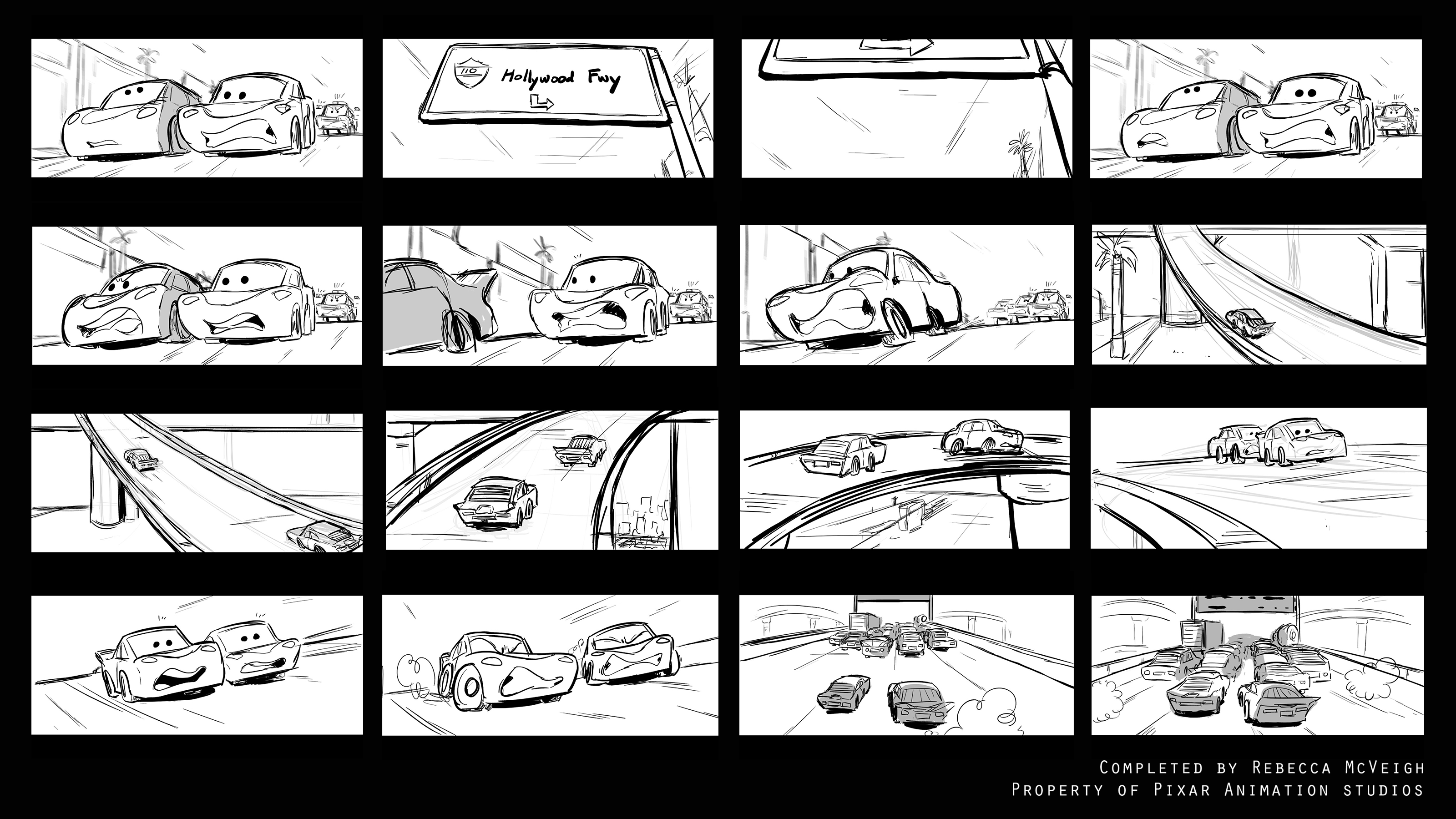 Cars Storyboards - Art of Rebecca McVeigh