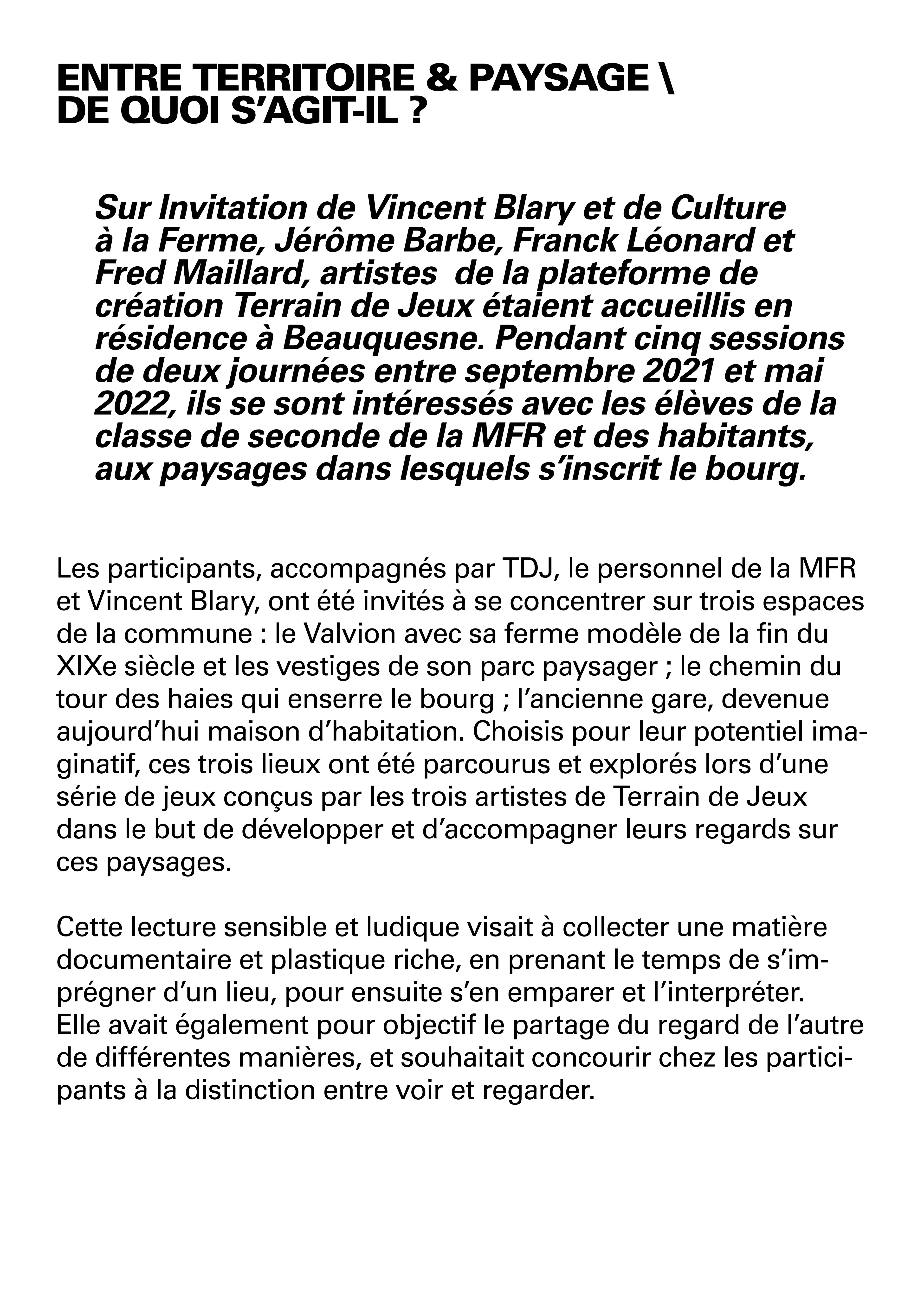TERRITOIRE & PAYSAGE - Jérôme Barbe Fontaine