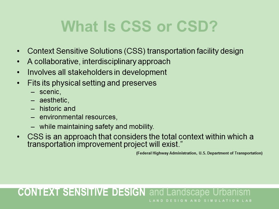 Context Sensitive Design - Patrick Alan Miller, Ph.D., FASLA, FCELA