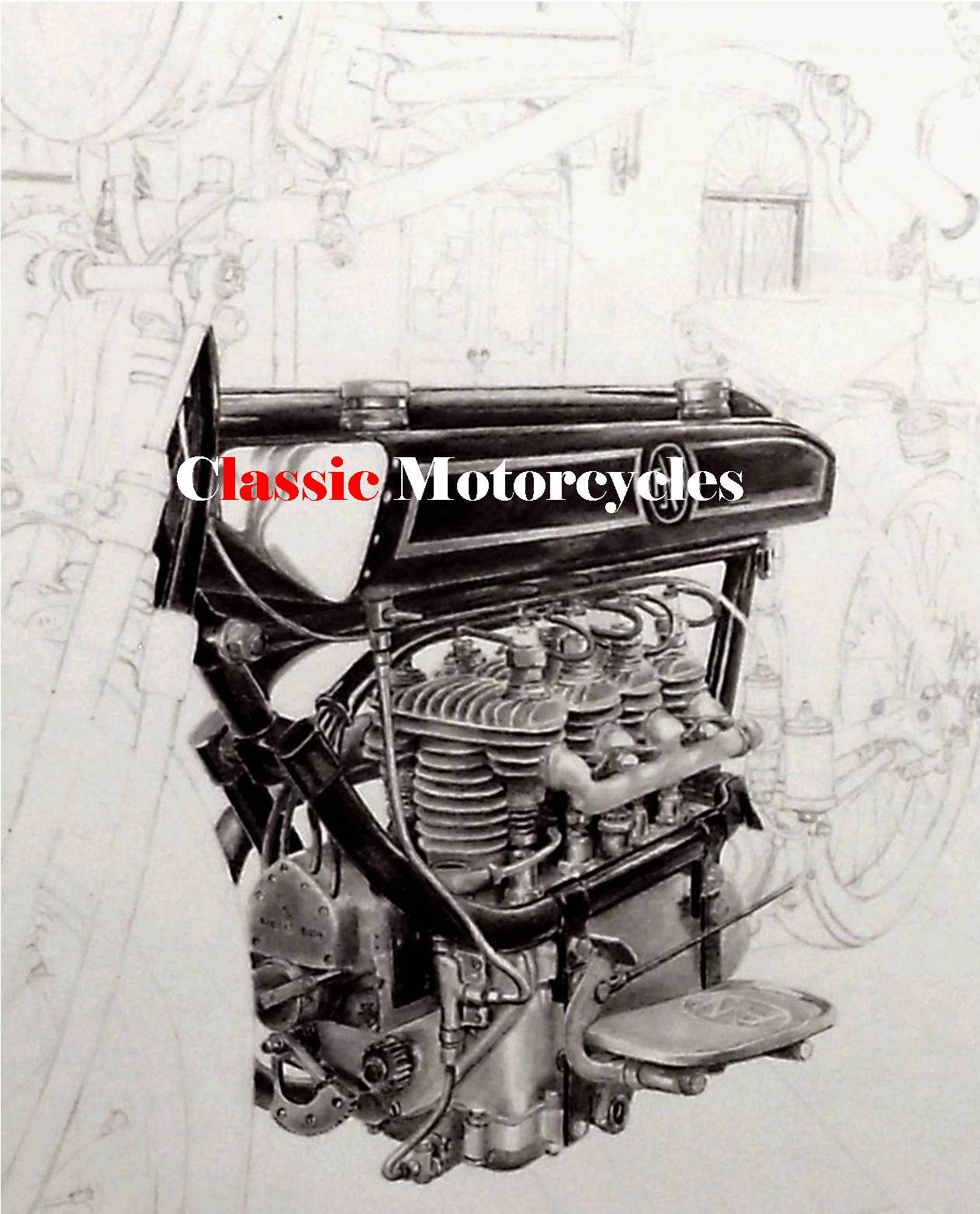 Motorcycle Engine Drawing