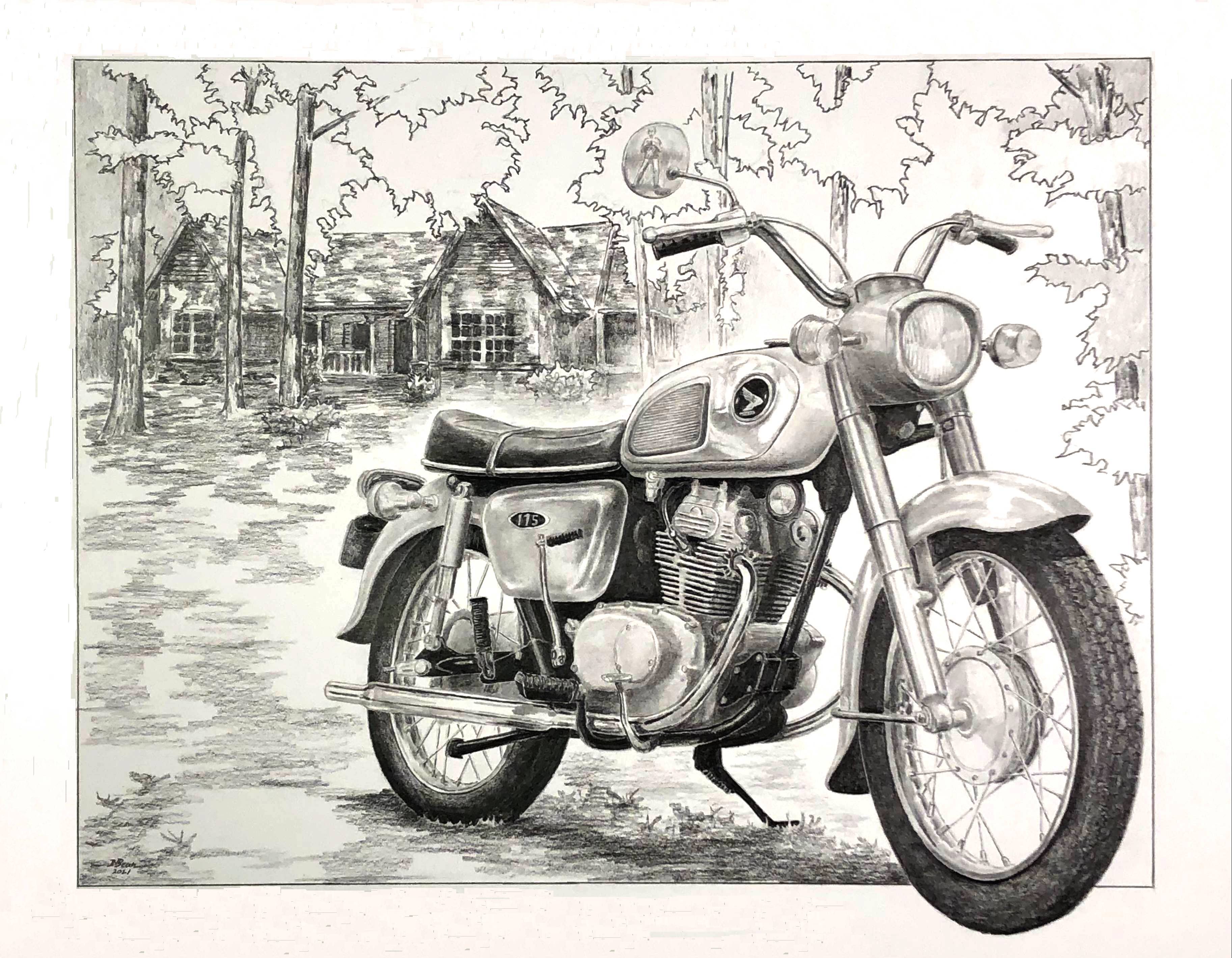 Classic Motorcycle Drawings