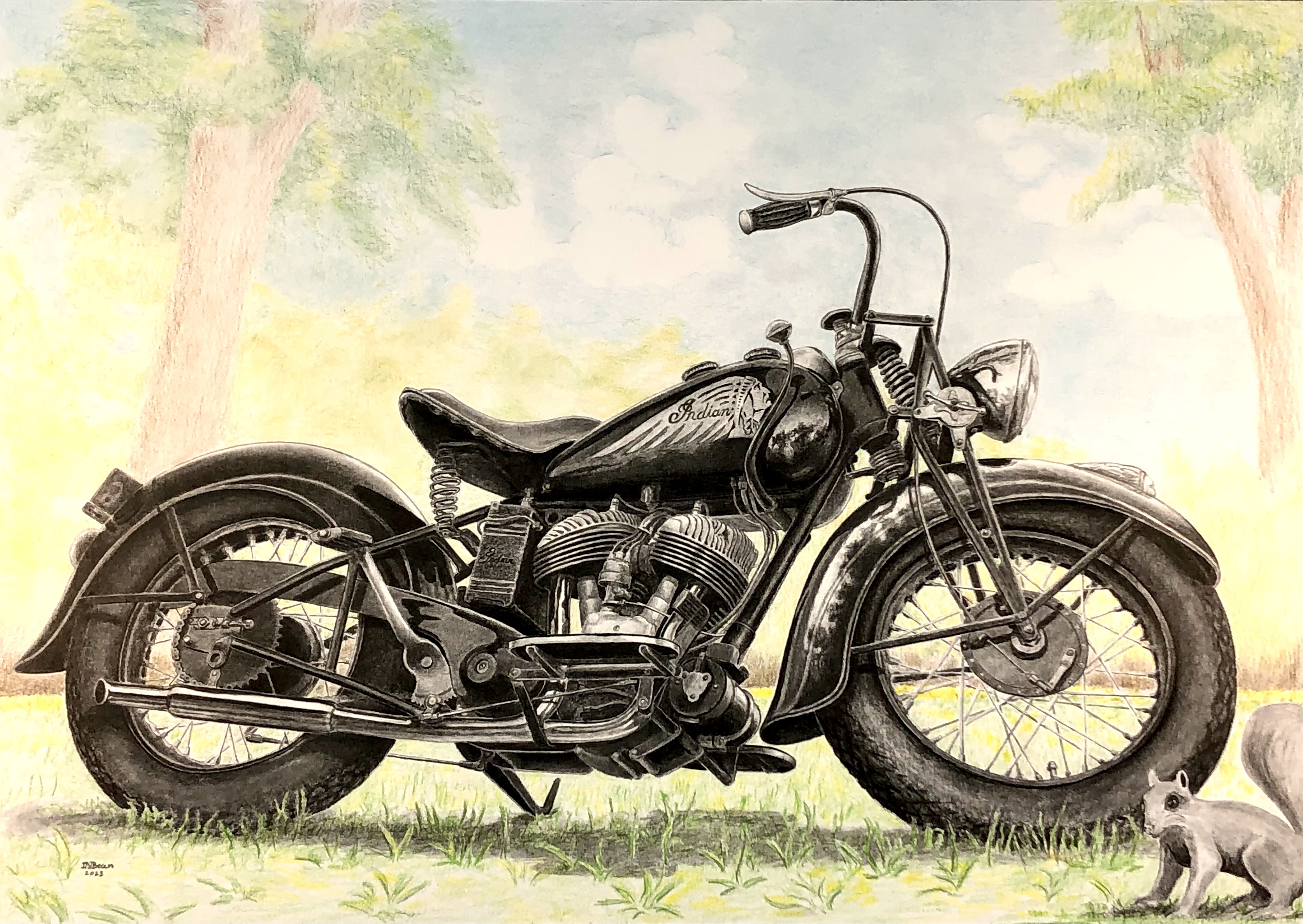 Classic Motorcycle Drawings