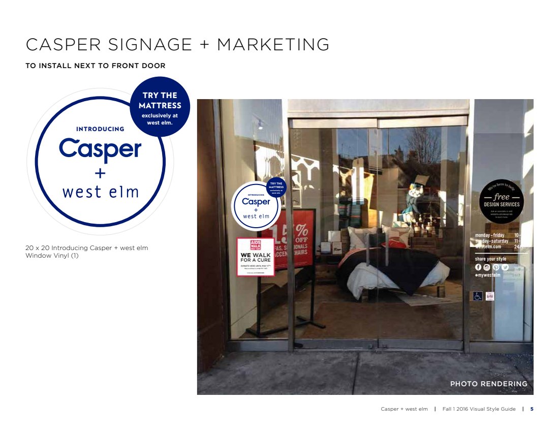 west elm x Casper Visual Style Guide - Morgan Rosenberg