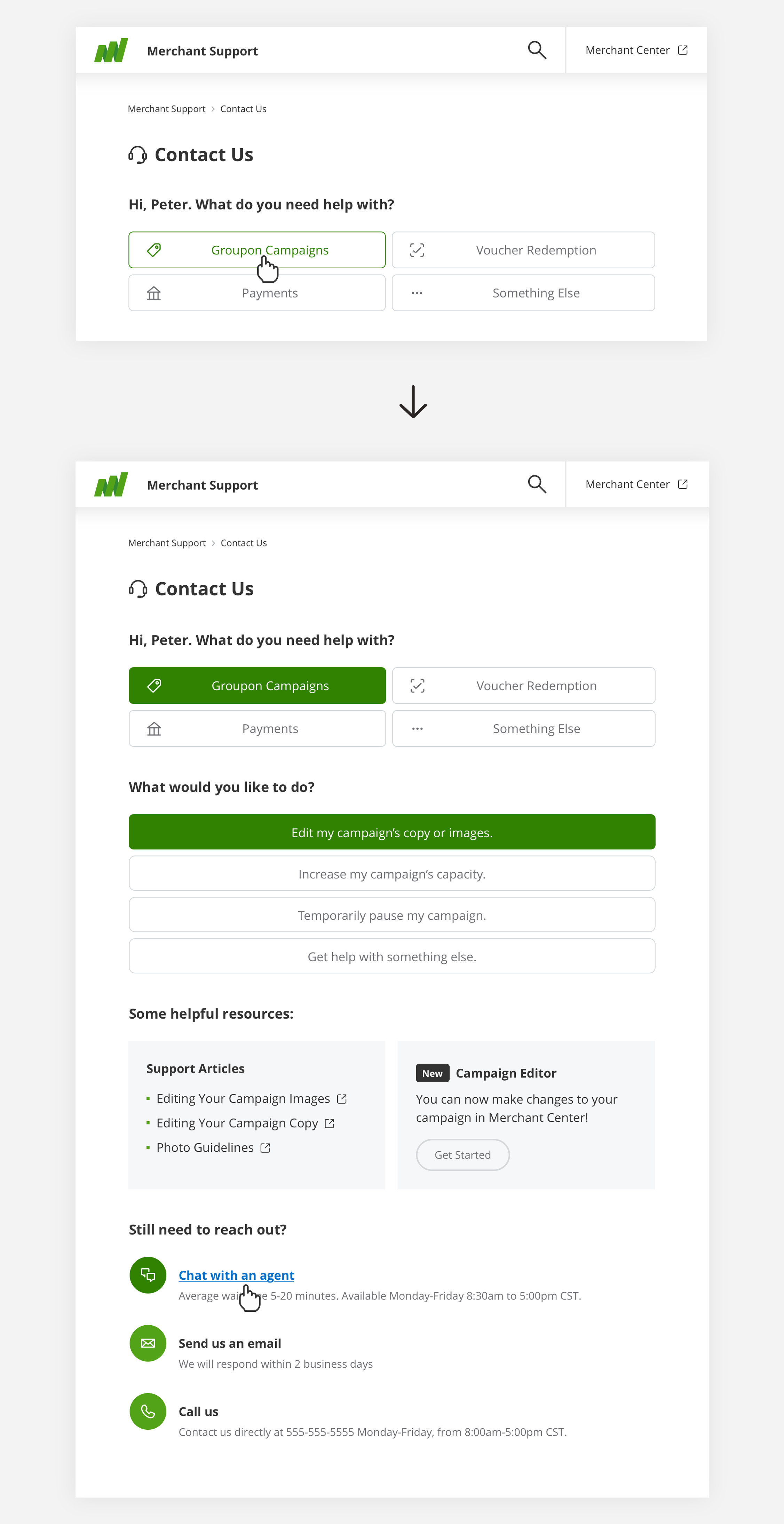 Groupon Merchant Support - Michael Grace / Designer