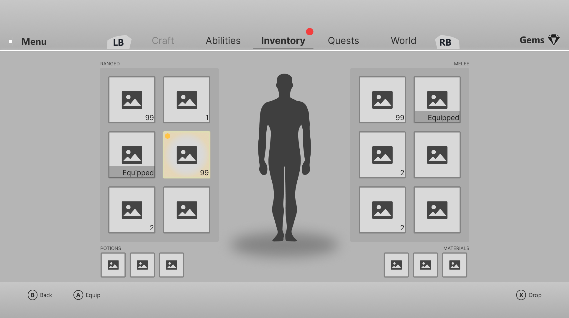 UI Peeps challenge: Inventory UI for an RPG Fantasy game - ipenailillo